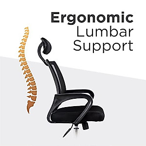 Comfty Mesh Office Chair with Mid Back and Chrome Base, 39.73”-40.91”, Black