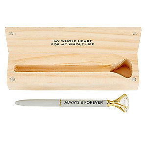Santa Barbara Design Studio Wedding Gifts Gem Refillable Pen Wood Boxed Gift Set, 1-Piece, Always & Forever