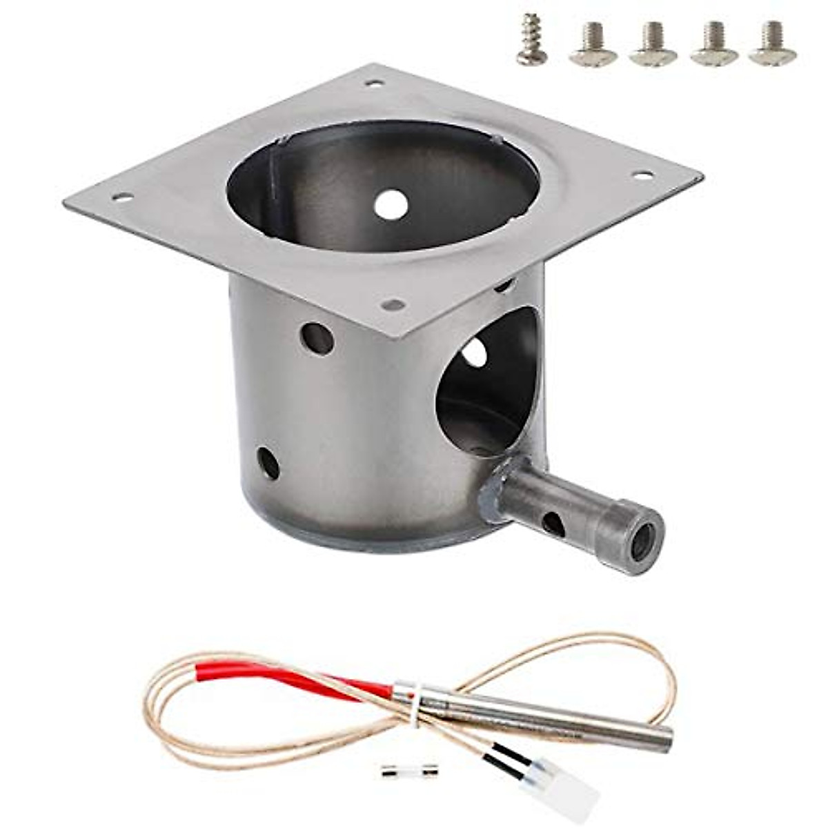 ZHOUWHJJ Fire Pot Burn Pot and Hot Rod Ignitor Kit Replacement Parts Plus Screws and Fuse for Traeger and Pit boss Pellet Grill