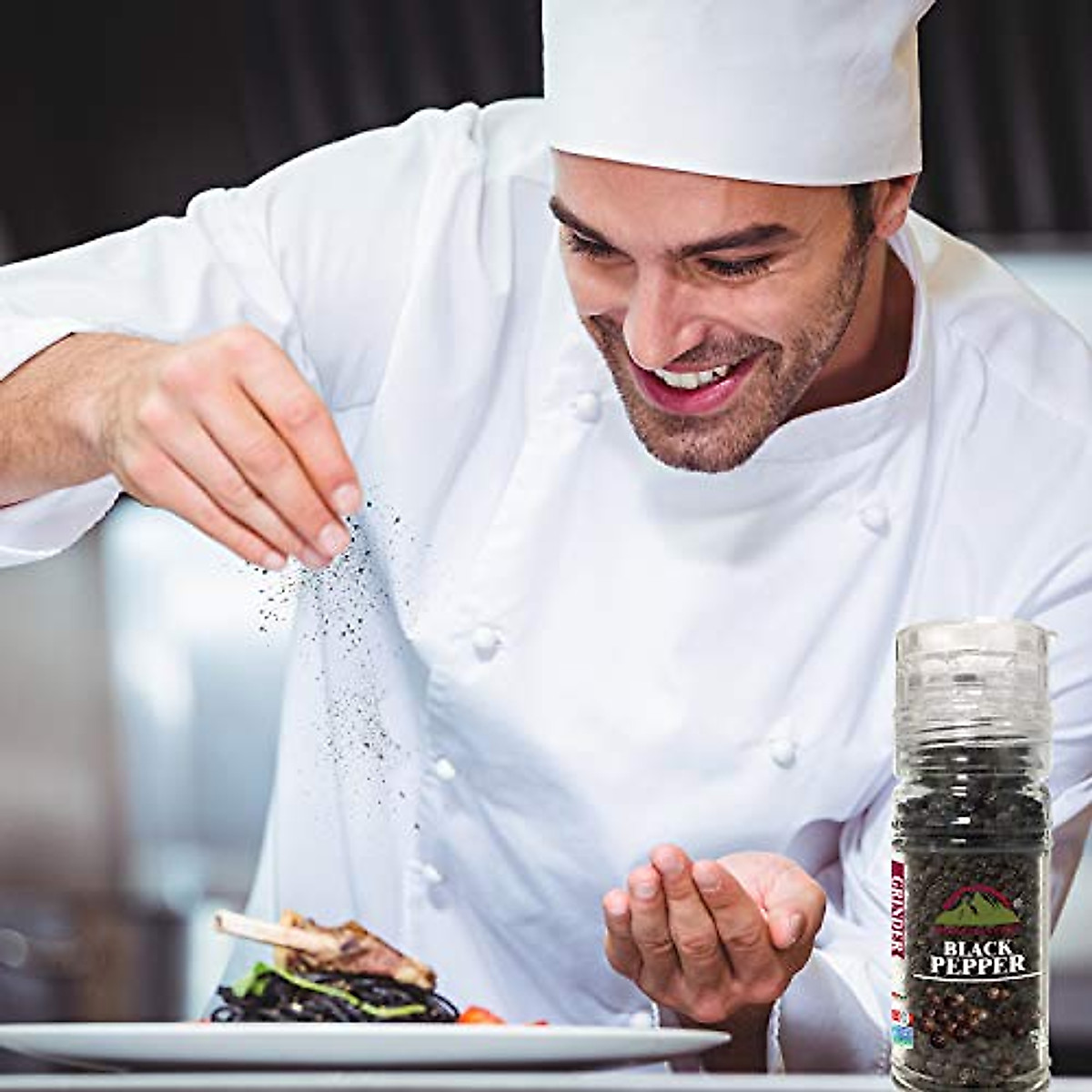 Himalayan Chef Pink Salt & Black Pepper Refillable Glass Grinder, User Friendly, and Easy-to-Use Design - Vegan & Kosher Certified, Idle for Cooking & Seasoning | set of 2