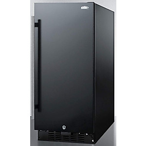 Summit Appliance ALR15B ADA Compliant 15" Wide All-refrigerator for Built-in or Freestanding Use with Digital Controls, LED Light, Right Door Swing, Lock and Black Exterior Finish