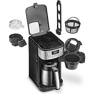 Cuisinart 10 Cup Coffee Maker with Grinder, Automatic Grind & Brew, Black/Silver, DGB-450