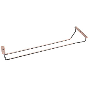 zoohot 40.5cm Copper Wine Glass Rack, Stemware Rack, Wire Hanging Rack, Under Cabinet Metal Wine Glass Holder (1 Rows, 2 Pack)