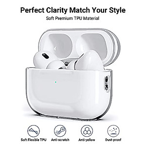 ULAK Compatible Airpods Pro 2nd Generation Case Clear, Soft TPU AirPods Pro 2 Case with Hand Strap Women Men Shockproof Transparent Protecitve Cover for Apple Airpods Pro 2 (2022),HDCLEAR