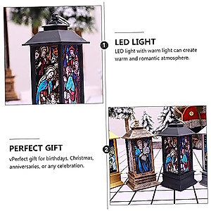NOLITOY 3pcs for Globe Simulated Outdoor Snow Party Without Snowing Lighted Lights Lanterns Supplies Lighting Glittering Oil Christmas Candle Light Halloween Handheld Night Nativity