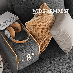 Merluxy Sofa, 3 Seater Comfy Couch Sofa- Extra Deep Seated Oversized Sofa, 97" Wide Modern Couches for Living Room, Bedroom and Office (Grey,Chenille)