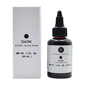 Narrative Cosmetics Alcohol Drying Blood, Ultra-Realistic Fake Liquid Blood, SFX Makeup for the Stage, Film, Halloween, and Cosplay - Dark 2oz