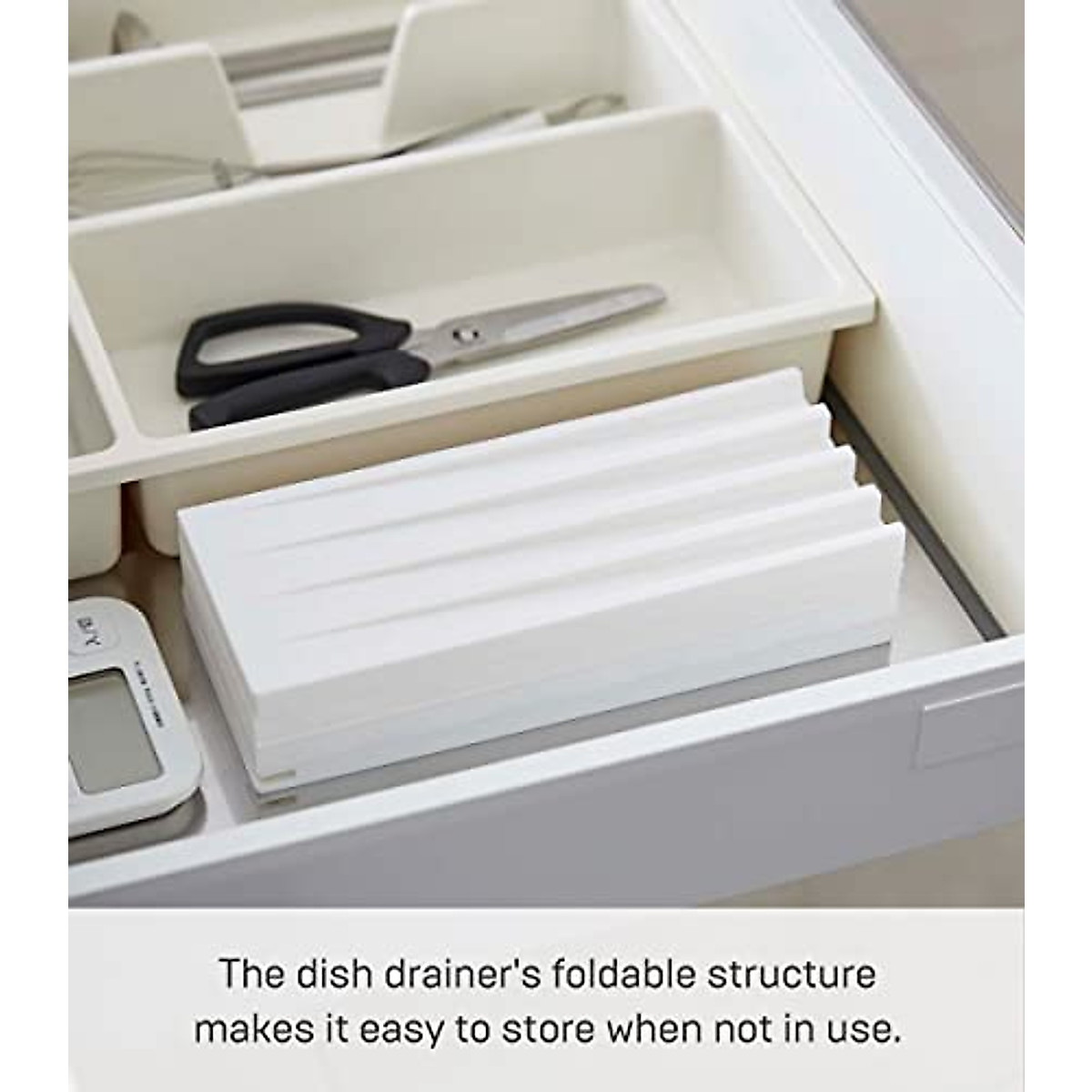 Yamazaki Home Tower Foldable Drainer Tray – Kitchen Dish Drying Mat