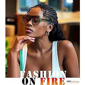 FEISEDY Retro Square Aviator Sunglasses Women Men 70s Vintage Trendy Plastic Frame Sun Glasses B2835