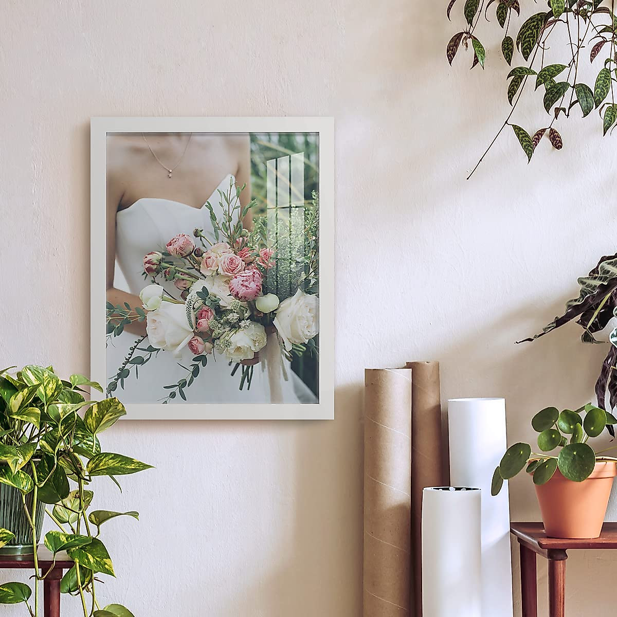 Renditions Gallery 11x14 inch Picture Frame High-end Modern Style, Made of Solid Wood and High Definition Glass Ready for Wall and Tabletop Photo Display, White Frame