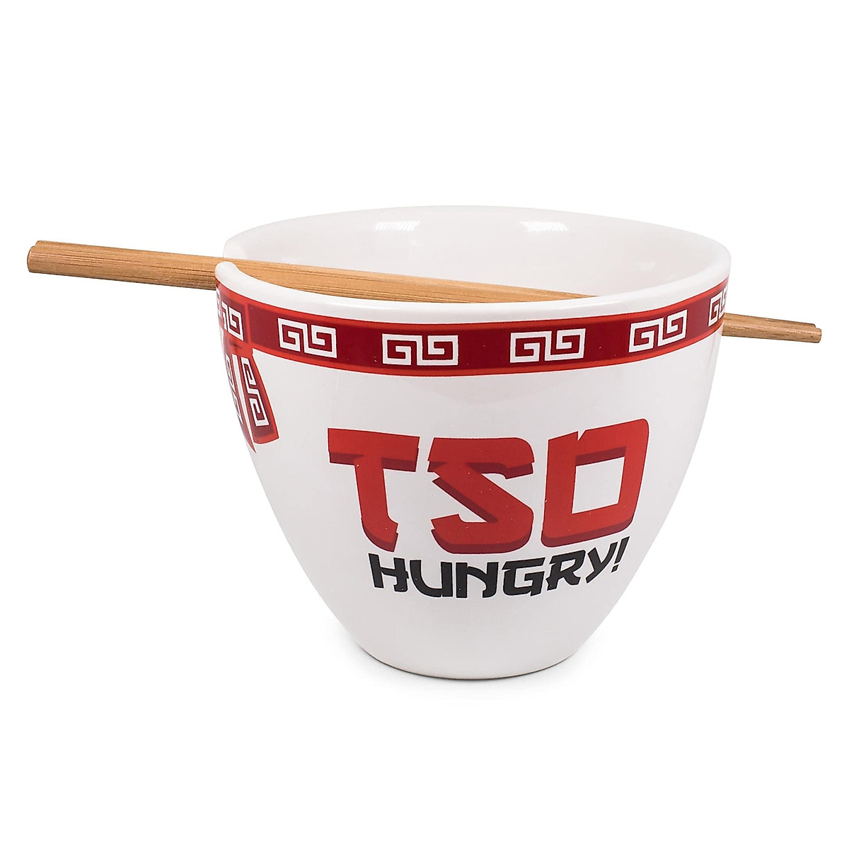 Toynk Bowl Bop Tso Hungry Japanese Ceramic Dinnerware Set | Includes 16-Ounce Ramen Noodle Bowl and Wooden Chopsticks | Asian Food Dish Set For Home & Kitchen | Kawaii Anime Gifts, Snack Collectible