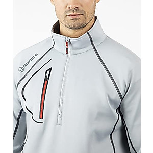 Sunice Allendale Men’s Half Zip Performance Pullover with Thermal Protection (Magnesium/Black, Small)