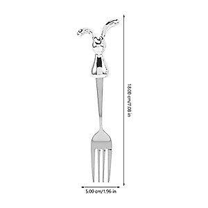 SOIMISS 4 pcs Bunny Fork Spoon Set Stainless Steel Easter Rabbit Cutlery Set Easter Bunny Flatware Silverware Set Eating Utensils Tableware