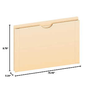 Pendaflex File Jackets, Legal Size, Manila, 2" Expansion, Reinforced Straight-Cut Tabs with Thumb Cut, 50 Per Box (23200EE)