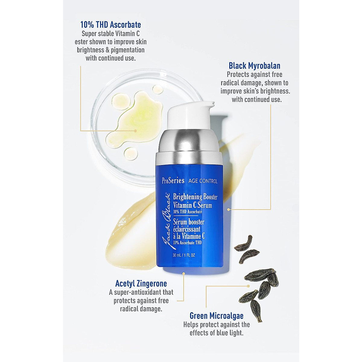 Jack Black Brightening Booster Vitamin C Serum, 1 oz.