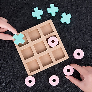 LXGYPWIN Tic-Tac-Toe Game, Wooden Tic-Tac-Toe Game, Small Tic-Tac-Toe Game, Children's Indoor Party Game, Very Suitable for Backyard Entertainment