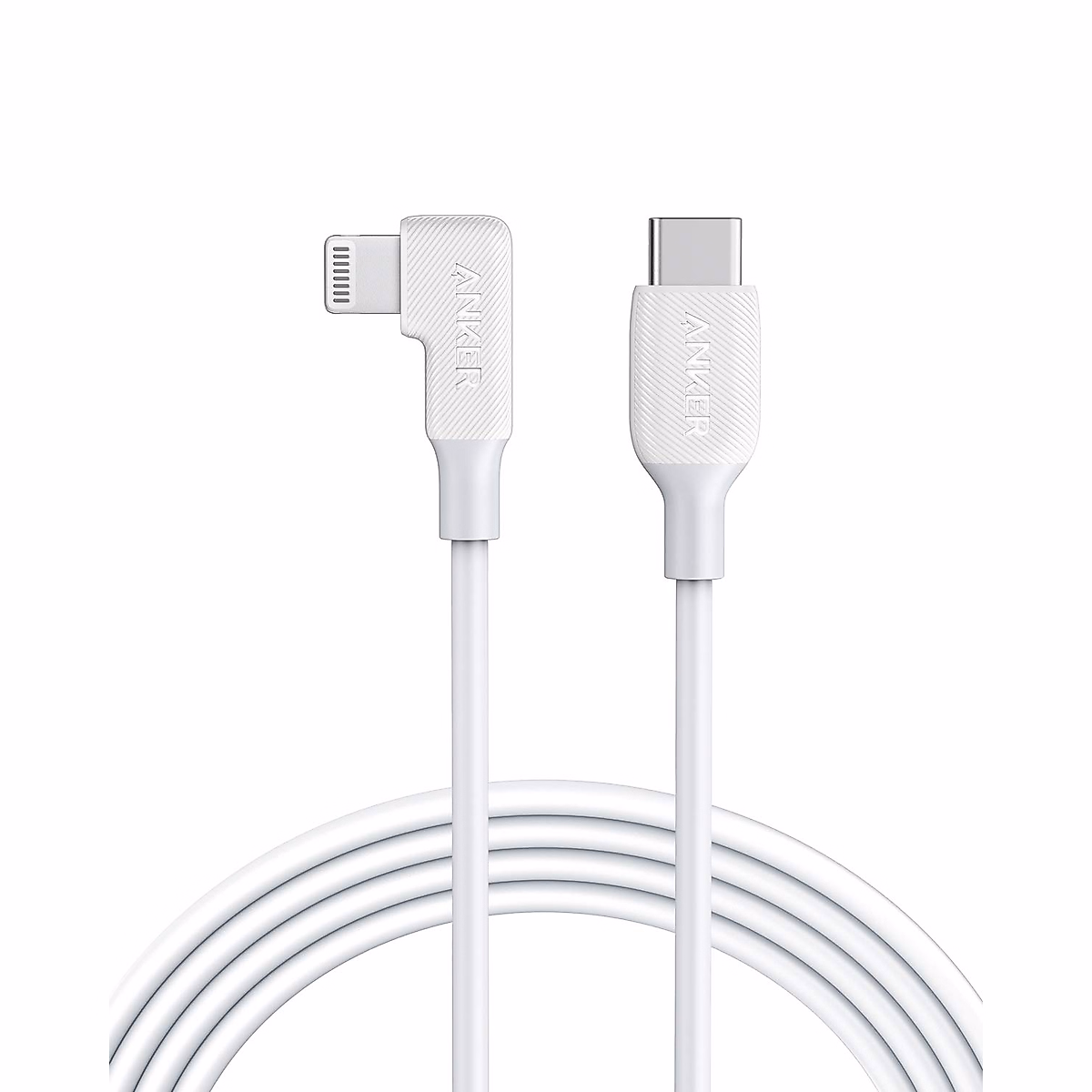 Anker USB-C to 90 Degree Lightning Cable (6 ft), MFi Certified, Supports Power Delivery for iPhone SE / 11 Pro/X/XS/XR / 8 Plus/AirPods Pro, iPad 8, iPod Touch, and More(White)