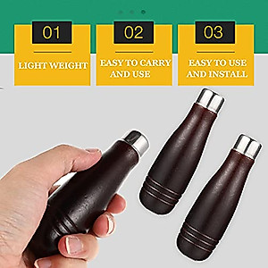 DOITOOL 3PCS Wooden File Handle with Metal Collars for Garage Woodworking Carpenter Tool Maintenance File Cutting Tool Craft