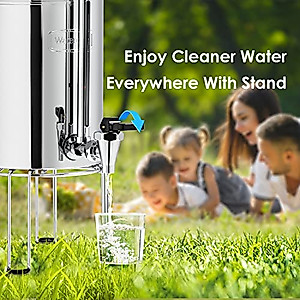 Waterdrop Water Filter Stainless Steel Stand, with Rubberized Non-Skid Feet, Compatible with Berkey® Water Filter System, King Tank Gravity-fed Water Filter System