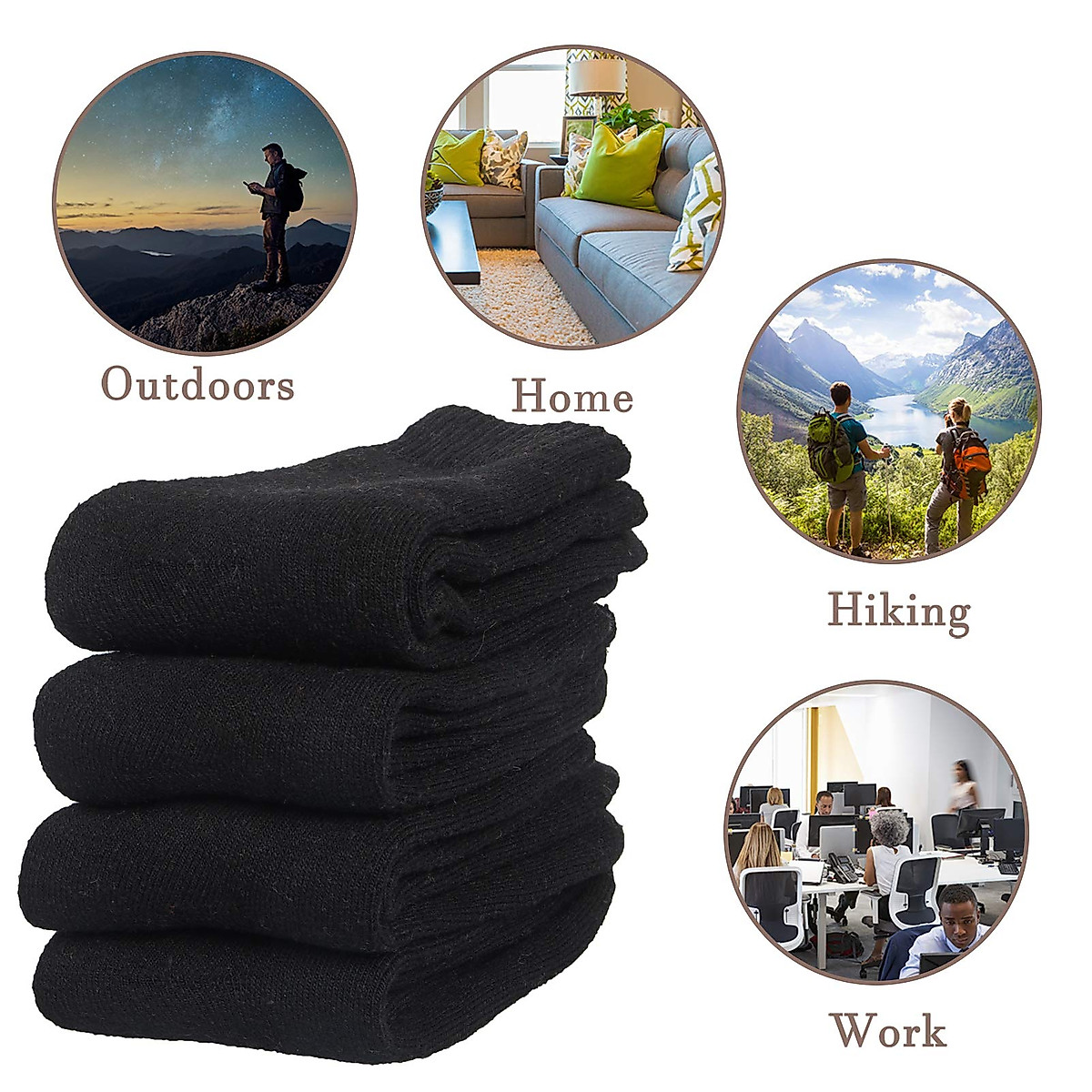 iCamter Womens Wool Socks Soft Super Thick Warm Socks for Women Thermal Winter Socks for Gifts