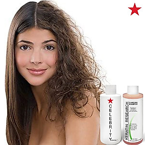 CELEBRITY KERATIN Hair Treatment Conditioning Straightening Keratin Proteins Amino Acids Argan Castor Oils Repair Damaged Color Treated Curly Straight Coarse Thin Hair