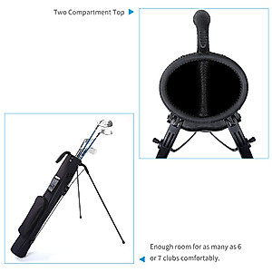 LONGCHAO Sunday Golf Bag, Lightweight Golf Club Bags with Stand and Strap, Pitch and Putt Golf Bag 2 Way Driver Golf Bags, Golf Gifts for Men (Black)