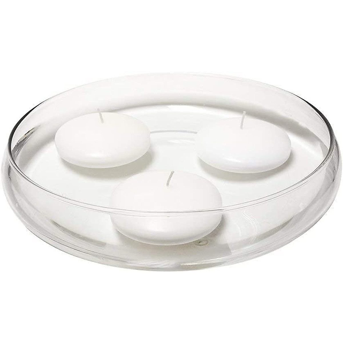 24 pcs Unscented White Floating Disc Candle, Hand Poured Paraffin Wax Candles 3 Inch Diameter, Home Décor, Wedding Receptions, Baby Showers, Birthdays, Celebrations & Party Favors