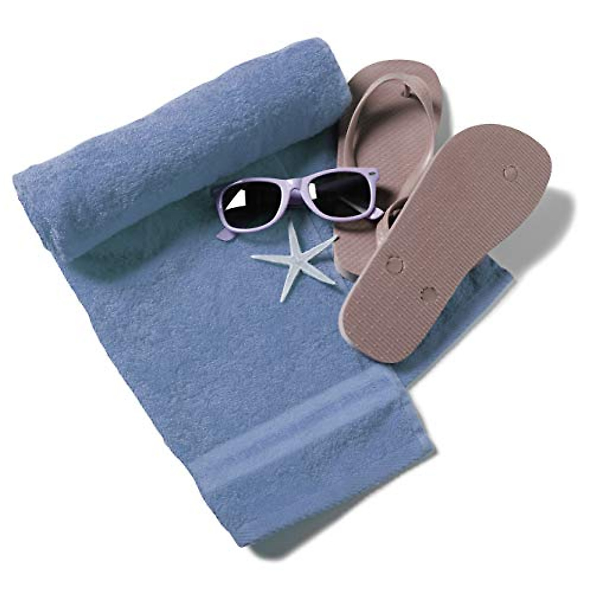 TALVANIA Luxury Bath Towels - 100% Ring Spun Cotton 650 GSM 4 Big Hotel Bath Towel Perfect for Pool Spa, Bathrooms (Blue)