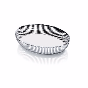 Alessi Oval Basket in 18/10 Stainless Steel Mirror Polished, Silver