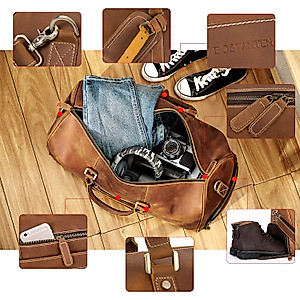 BOSTANTEN Duffle Bags for Men Genuine Leather Travel Bag and Leather Backpack 15.6 inch laptop Backpack Travel College Bag Black