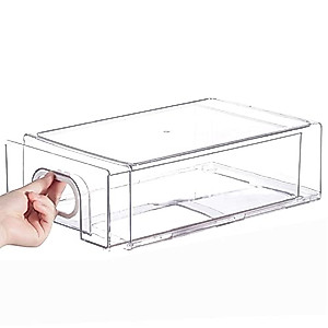 UNIKON 1 PC Refrigerator Organizer Bin, Fridge Organizer And Storage Clear, Stackable Fridge Organizer Drawer - BPA Free Plastic Storage Drawer, 13.40”x8.65”x4.40”