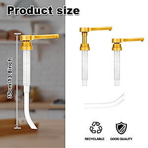 Tanlade 3 Pcs Coffee Syrup Pump Dispenser Sauce Pump Dispenser Pumps for Syrup Bottles 64 Oz, Gold