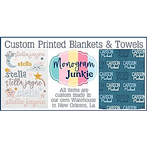 Monogram Junkie Personalized Baby Blanket for Girls with Name | Boho Rainbow Custom Baby Blanket | Baby Girl Name Blanket | Rainbow| 30x40