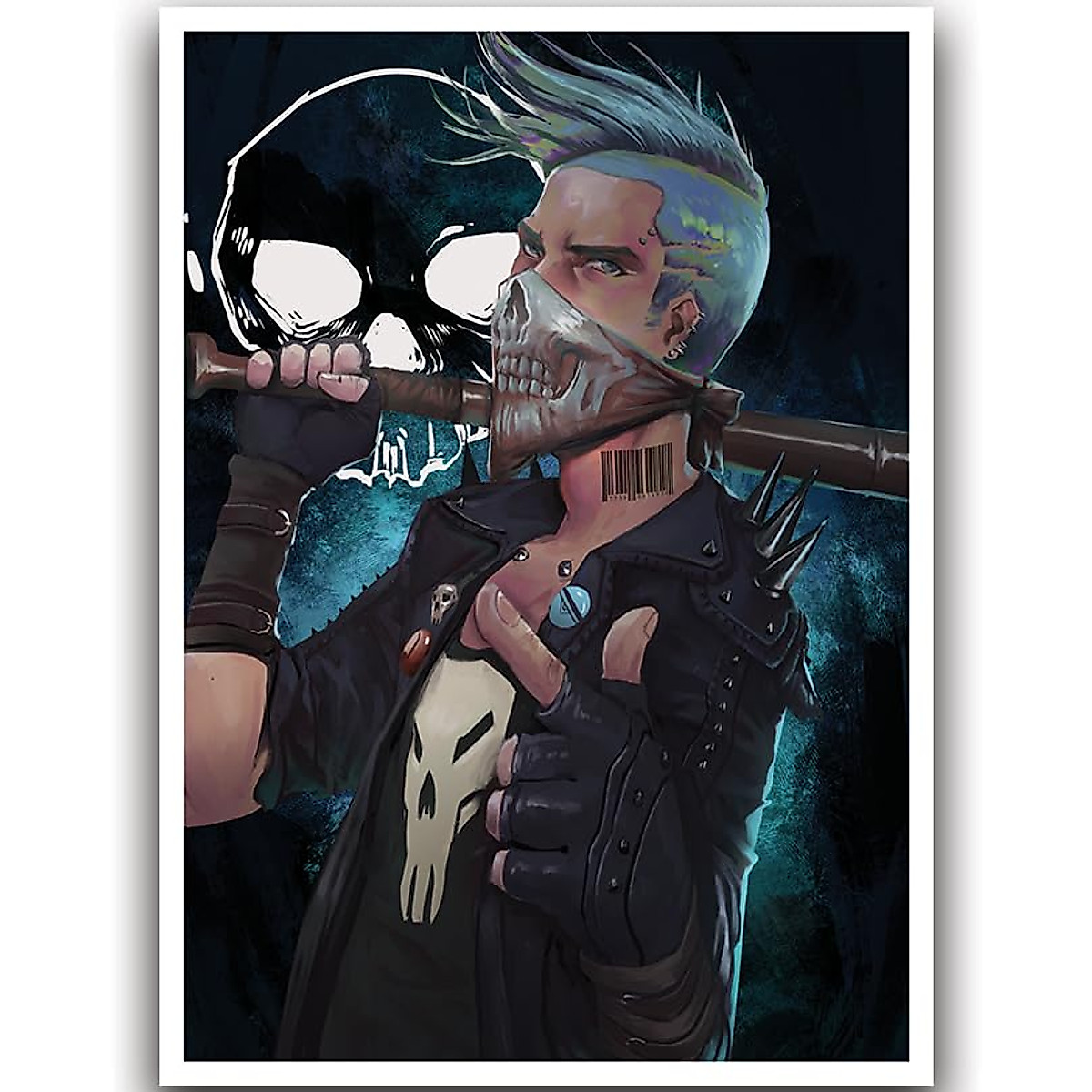 Fantasy North - Sid Wilde - Skull Gang Member - 100 Smooth Matte TCG Trading Card Sleeves - Fits Magic MTG Commander Pokemon and Other Card Games - Playing Card Sleeves