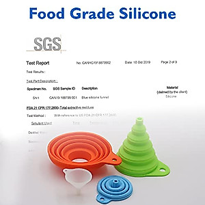 4 Different Sizes Kitchen Funnel, Funnels for Filling Bottles, Food Grade Silicone Collapsible Funnel, Premium Canning Funnel/Food Funnel, Large Funnel for Wide Mouth Jar, Medium/Small/Mini Funnel Set