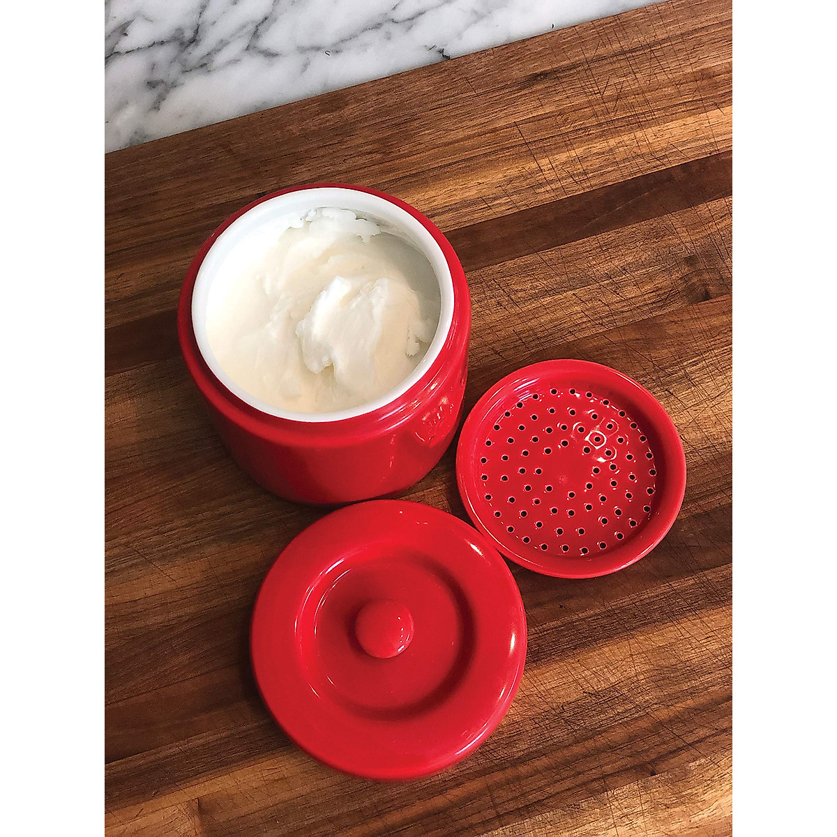 Fox Run Grease Container, 5 x 5 x 5.5 inches, Red