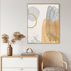 Floating Frame for 16x20 Canvas Paintings, DIY Metal Canvas Frame with 1.5" Deep, Modern Floater Frame for Oil Paintings Portrait Landscape Living Room Bedroom Home Office Wall Art Decor (Gold)
