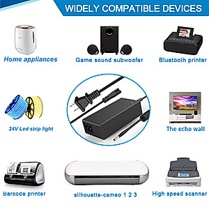 TOP-SPEED 24V 2.5A AC DC adapter 60W power supply, used for LED light bar, speaker system, sound bar, humidifier, 3D printer, LCD display, compatible with 24V 0-2500mA equipment.