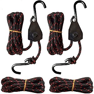Seamander Kayak Canoe Bow and Stern Straps,Tie Down Straps Heavy Duty Rope Hanger Ratchet 1/4''x10ft+10FT