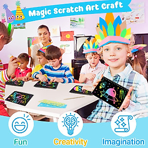 ZMLM Rainbow Scratch Party Favors Kids: Birthday Gifts Toy Bulk Scratch Art Notebook 24 Pack Scratch Paper Birthday Party Favor Girls Boys Art Craft Kit Scratch Pads Classroom Prizes