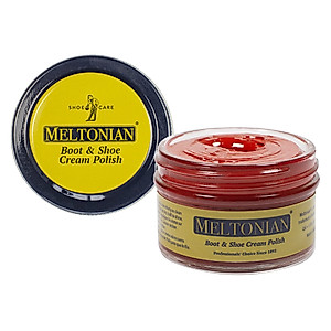 Meltonian Cream | Scarlet 022 | Quality Shoe Polish for Leather | Use on Boots, Shoes, Purses, Furniture | Cream Based Shoe Polish | Leather Conditioner | 1.7 OZ Jar
