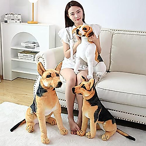 Simulation Dog Plush Toys, Cute Kawaii Puppy Soft Stuffed Real Pillow Home Decoration, for Kids Boys Gifts 40Cm A