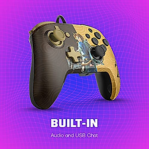 PDP REMATCH Enhanced Wired Nintendo Switch Pro Controller, Switch Lite/OLED Compatible (Zelda Breath of the Wild Gold/Black)
