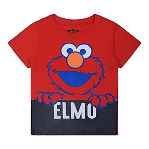 Sesame Street Elmo and Friends Boys 3 Pack T-Shirts for Infant and Toddlers Red