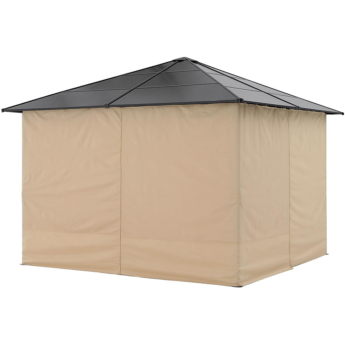 10x10 Hardtop Patio Gazebo with Curtains and Netting by ABCCANOPY