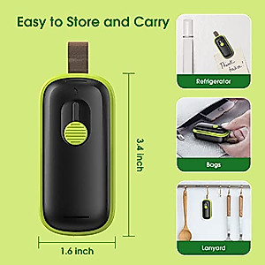 NOVFIT Mini Bag Sealer, Chip Bag Heat Sealer with Cutter, Plastic Bag Sealer Machine, Handheld Portable Automatic Food Resealer, Sellador de Bolsas Plasticas, 2x AA Batteries Included, Black/Green