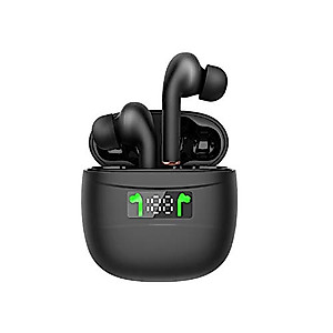 Gvoice J3 Pro TWS Smart Noise Cancelling 6D Stereo Earphone LED Digital Display Bluetooths 5.2 Wireless Earbuds (Black)