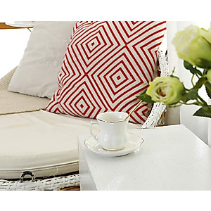 GuangYang Porcelain Tea Cups and Suacers,7ounces,Set of 4, White Cappucinuo coffee Cup with Saucer in Gift Box (Total 8 pieces)…