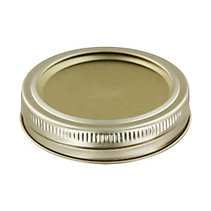 GOLDEN HARVEST 24 Pieces Canning Jar Lid and Ring WIDE MOUTH Jar Ring Bands Set Split Type LidsLeak Proof and Secure Canning Jar Caps (Gold, 86 mm)