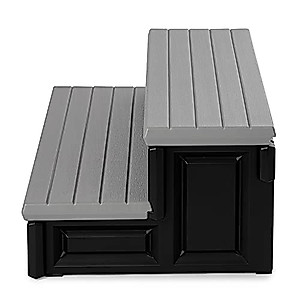 Leisure Accents Deluxe Spa Step, 36 Inches Long, Gray/ Black